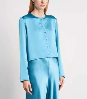LESET Barb Satin Cardigan