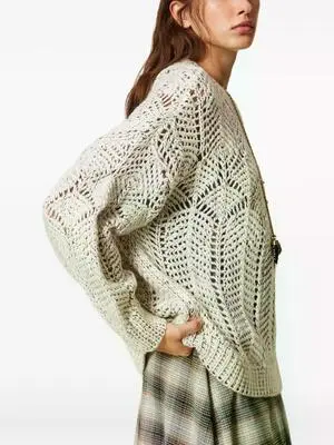TWINSET Myfo Wool Blend Jumper With Embroidery And Rhinestones