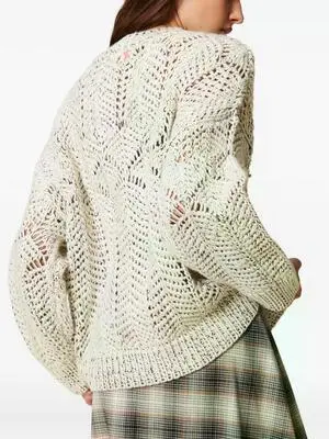 TWINSET Myfo Wool Blend Jumper With Embroidery And Rhinestones