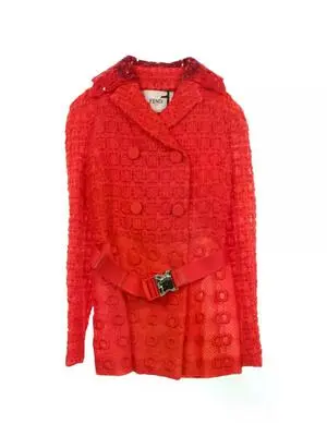 Fendi 2010s Embroidered Double-breasted Jacket