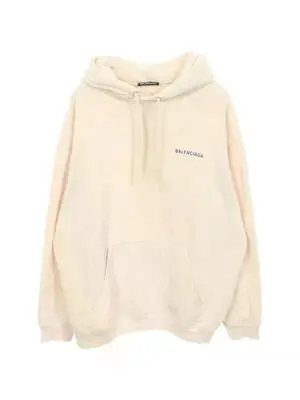 Balenciaga 2000s Logo-print Cotton Hoodie - Neutrals