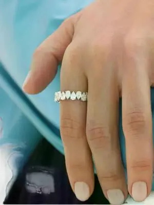SOLO FOR DIAMONDS Pear-cut Diamond Eternity Ring In 14k Gold - Silver