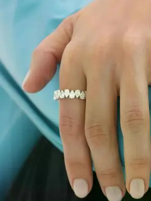 SOLO FOR DIAMONDS Pear-cut Diamond Eternity Ring In 14k Gold - Silver