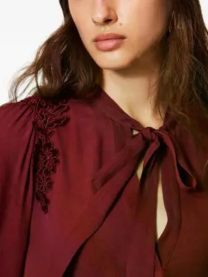 TWINSET Short Crêpe De Chine Dress With Embroidery