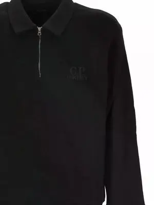 C.P. COMPANY Logo-embroidered Quarter-zip Polo Shirt