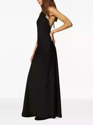 TWINSET Long Satin Dress With Embroidery