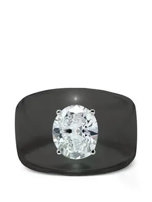 SOLO FOR DIAMONDS Oval-cut Lab-grown Diamond Ring - Black