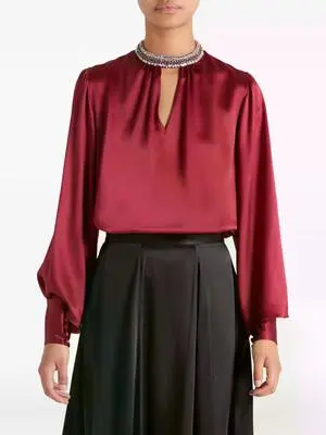 TEMPERLEY LONDON Beatrice Crystal-embellished Silk Blouse