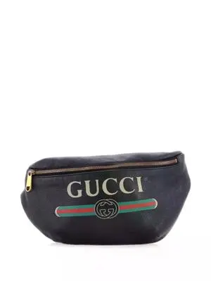 Gucci Logo Printed Leather Belt Bag