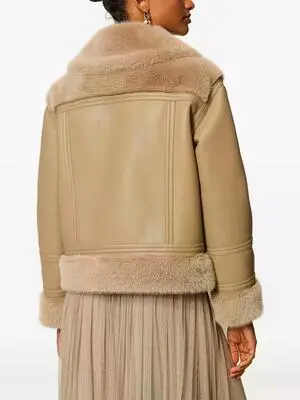 TWINSET Faux-fur Trimmed Leather-effect Jacket