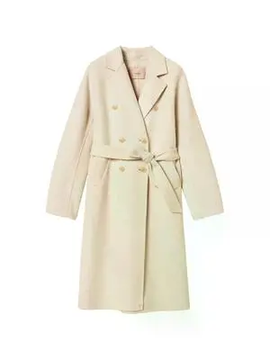 TWINSET Belted Double-breasted Coat - Neutrals