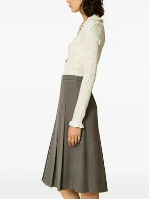 TWINSET Flannel Midi Skirt - Grey