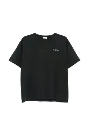 SECOND / LAYER Logo-print Graphic-print T-shirt - Black