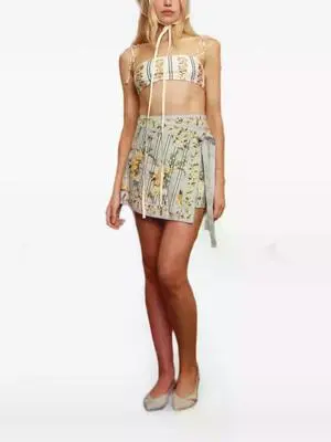 Agua Bendita Primavera Valle Floral-print Bikini Top
