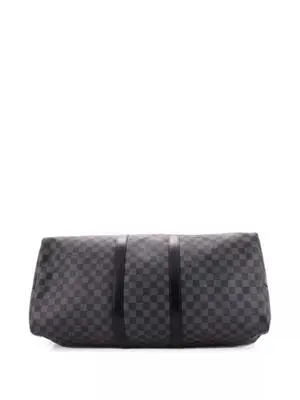 LOUIS VUITTON Keepall Bandouliere 55 Travel Bag In Damier Graphite - Black