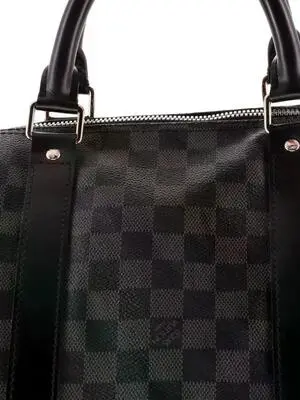 LOUIS VUITTON Keepall Bandouliere 55 Travel Bag In Damier Graphite - Black