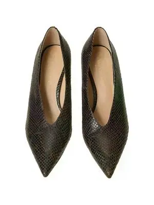 TWINSET Python-print Leather Court Shoes