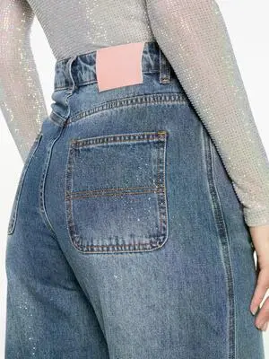 TWENTY FOURHAITCH Glitter Effect Wide-leg Jeans