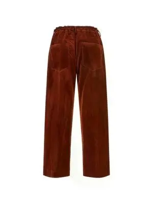 NUDE Velvet-finish Drawstring Trousers