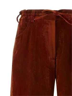 NUDE Velvet-finish Drawstring Trousers