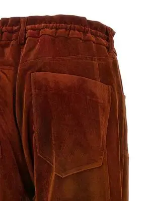 NUDE Velvet-finish Drawstring Trousers