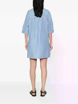 MAISON123 Vertical Stripe Mini Shirt Dress