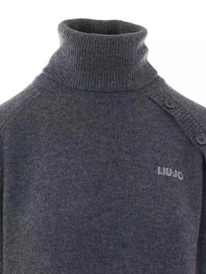 Liu Jo Button-detail Roll-neck Sweater - Grey