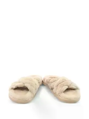 LOUIS VUITTON Bliss Comfort Shearling Sandals - Neutrals