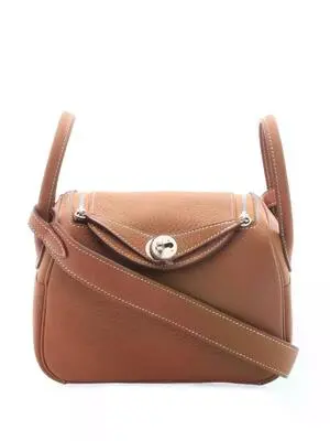 Hermès 2024 Mini Lindy Leather Shoulder Bag - Brown