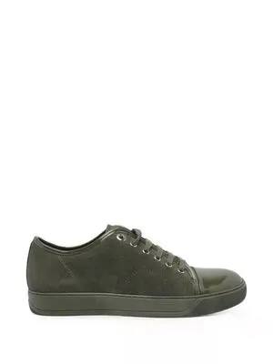 LANVIN Patent-toe Suede Lace-up Sneakers