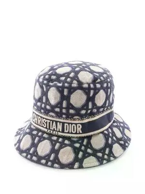 Dior 2010s D-bobby Macrocannage Bucket Hat - Neutrals