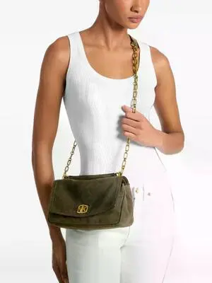 Michael Kors Suede Shoulder Bag With Chain Strap