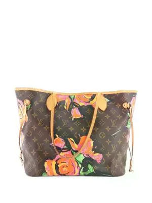 LOUIS VUITTON Monogram Roses Neverfull Mm Tote Bag