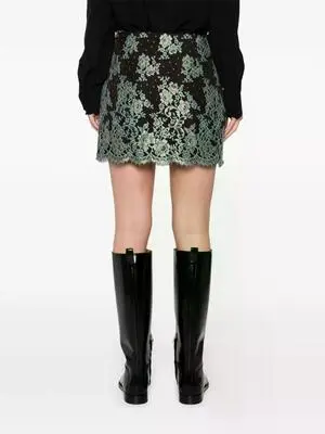 Valentino Garavani Floral-lace Mini Skirt - Brown