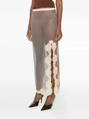 Valentino Garavani Vlogo Lace-trimmed Tulle Skirt