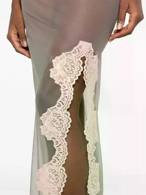 Valentino Garavani Vlogo Lace-trimmed Tulle Skirt