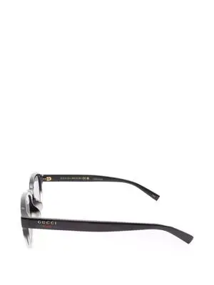 Gucci Round Frame Sunglasses With Logo Print