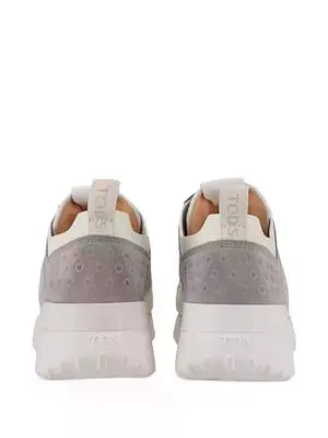 TOD'S Perforated Detail Lace-up Panel Sneakers - Grey