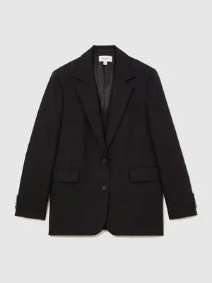 REISS Petite Wool Pinstripe Single-breasted Blazer