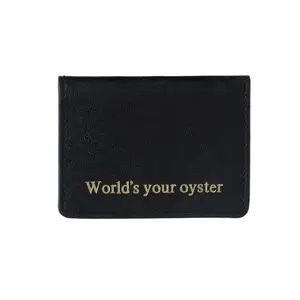 VIDA VIDA Worlds Your Oyster Leather Travel Card Holder - Black