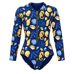 PLIVATI Lana Zip Long Sleeve One Piece Swimsuit - Yellow