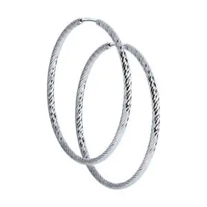 BELLUS DOMINA Large Hammered Sterling Hoops