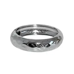 NAZZAR Chunky Hammered Cuff Bangle - Silver