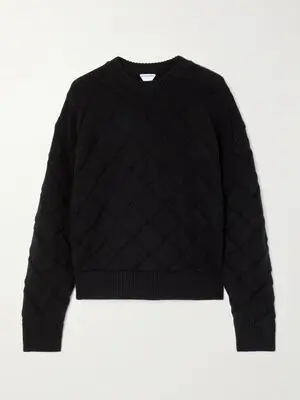 Bottega Veneta Intrecciato Wool-blend Sweater - Black