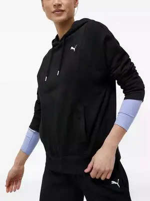 PUMA Logo-embroidered Drawstring Hoodie - Black