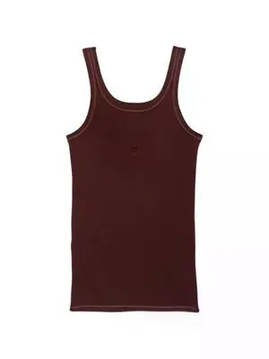 BASERANGE Heart-cutout Ribbed Tank Top - Red