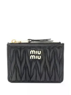 Miu Miu 2020s Matelassé Quilted Coin Purse - Black
