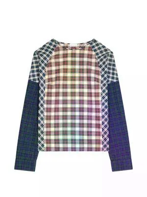 Dries Van Noten Contrast Cotton Flannel Top - Neutrals