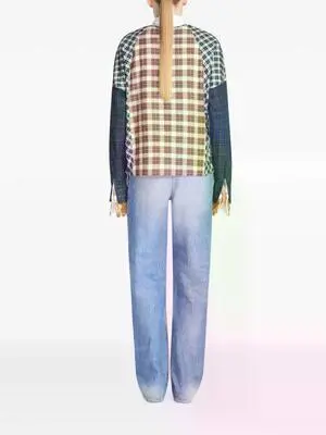 Dries Van Noten Contrast Cotton Flannel Top
