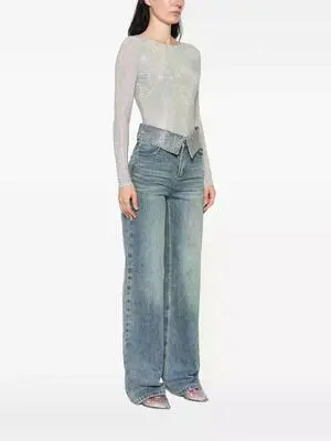 TWENTY FOURHAITCH Crystal Embellished Long-sleeve T-shirt